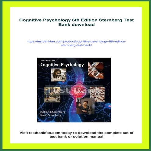 Cognitive Psychology 6th Edition Sternberg Test Bank | PDF