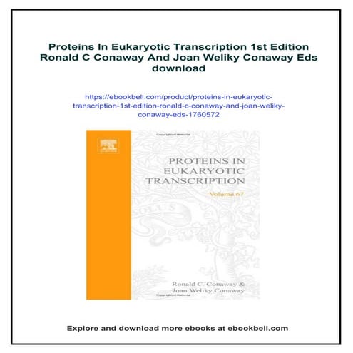 Proteins In Eukaryotic Transcription 1st Edition Ronald C Conaway And ...