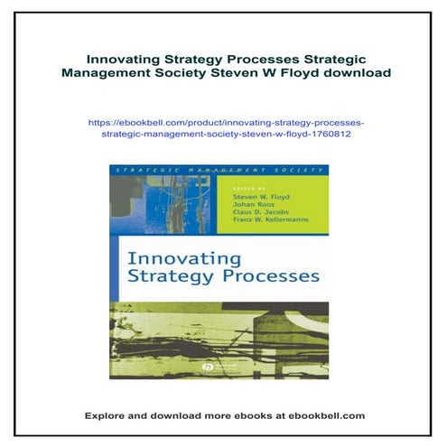Innovating Strategy Processes Strategic Management Society Steven W ...