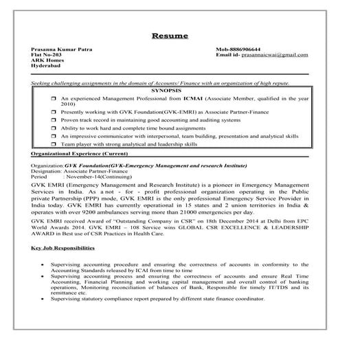 Resume-Prasanna | DOC