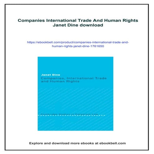 Companies International Trade And Human Rights Janet Dine | PDF