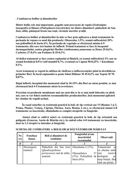Schema de tratament pentru samburoase | ODT