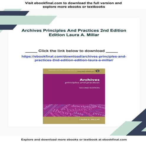 Archives Principles And Practices 2nd Edition Edition Laura A. Millar | PDF