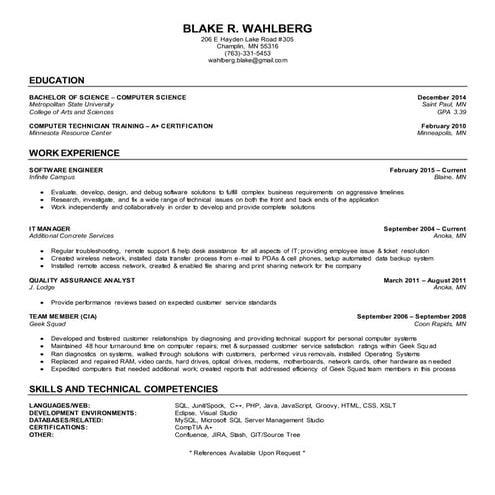 Blake Wahlberg - Resume | DOCX