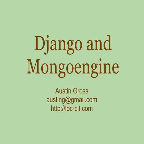 Django And Mongoengine Ppt