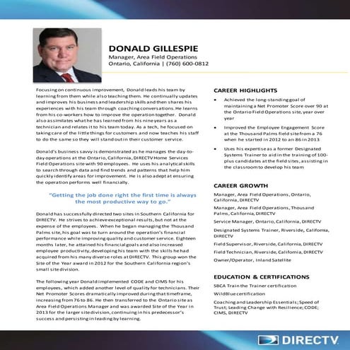 Donald Gillespie Bio Final_ 062215 | PDF