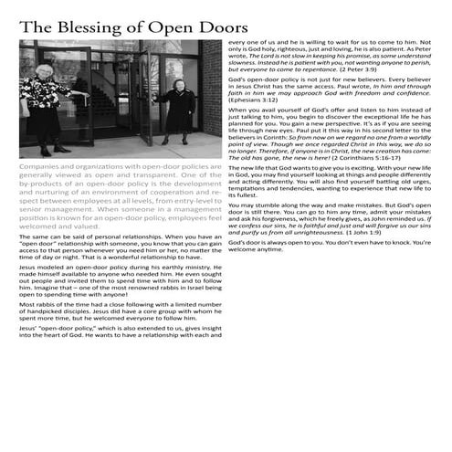 We need to close some doors to see the open doors. | PPTX