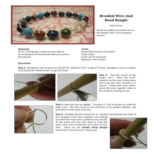 Easy Wire and Bead Braided Bracelet Tutorial | PDF