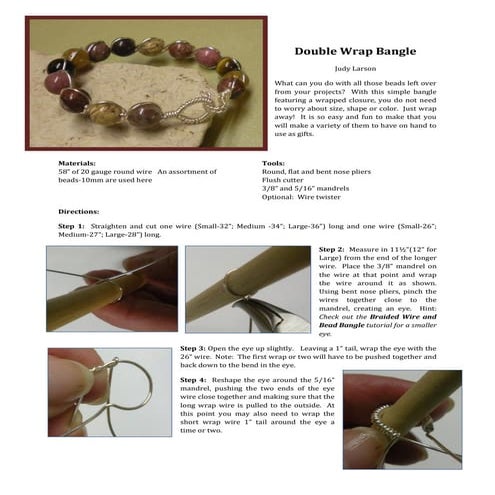 Double Wrap Wire Bangle Bracelet Tutorial | PDF