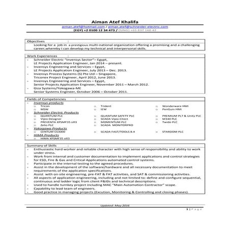 Aiman Atef CV--May 2016 | PDF | Computer Software and Applications | Computing