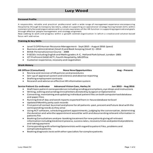 Lucy C.V. Oct 2016 | DOCX