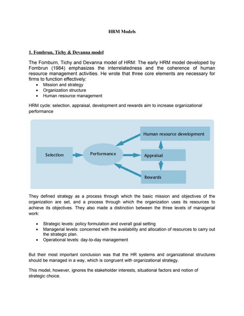 MODELS OF HUMAN RESOURCE MANAGEMENT .ppt
