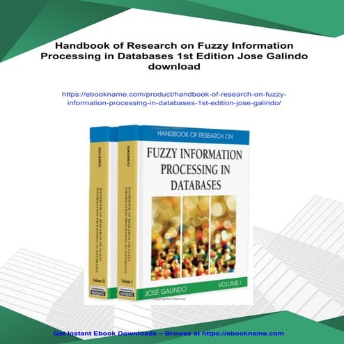 Handbook of Research on Fuzzy Information Processing in Databases 1st Edition Jose Galindo | PDF