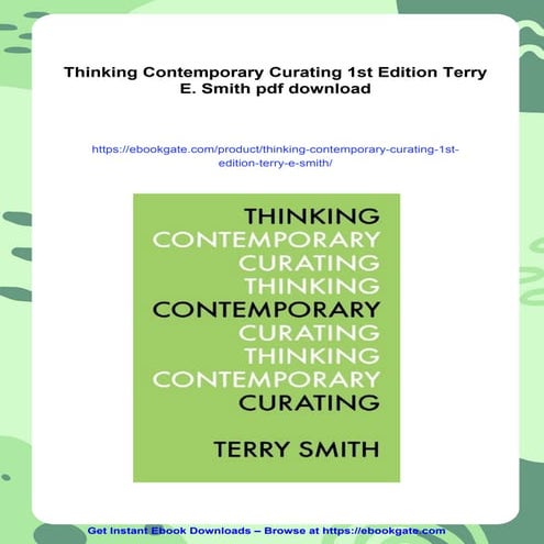 Thinking Contemporary Curating 1st Edition Terry E. Smith | PDF