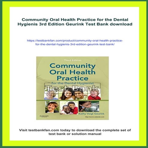 Community Oral Health Practice for the Dental Hygienis 3rd Edition ...