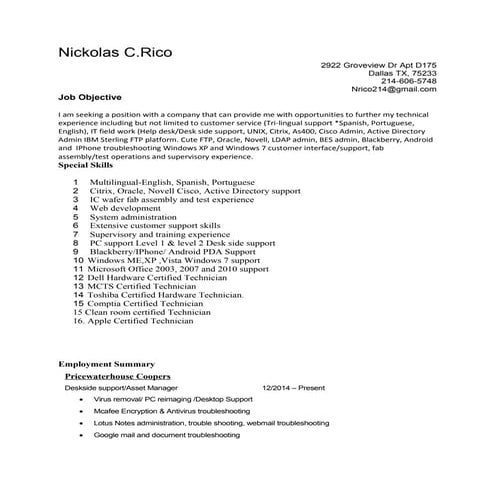 PowerPoint Presentation Work Profile | PDF