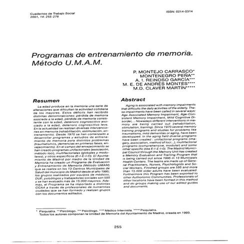 Metodo de entrenamiento de la memoria | PDF