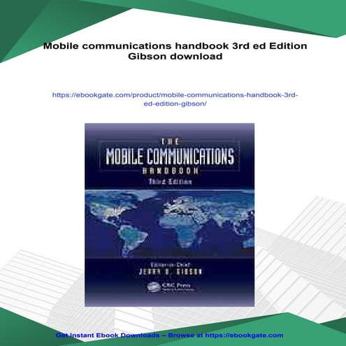 Mobile communications handbook 3rd ed Edition Gibson | PDF