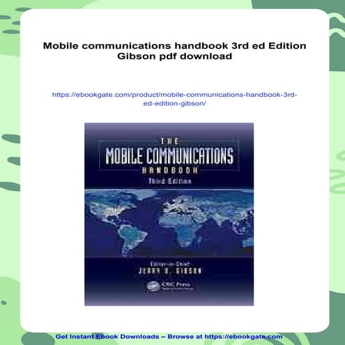 Mobile communications handbook 3rd ed Edition Gibson | PDF