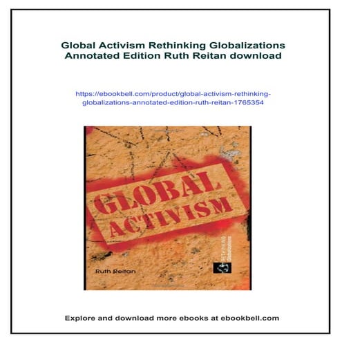 Global Activism Rethinking Globalizations Annotated Edition Ruth Reitan ...