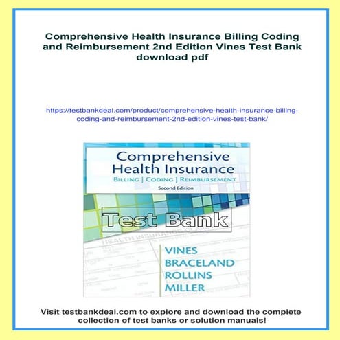 Comprehensive Health Insurance Billing Coding and Reimbursement 2nd ...