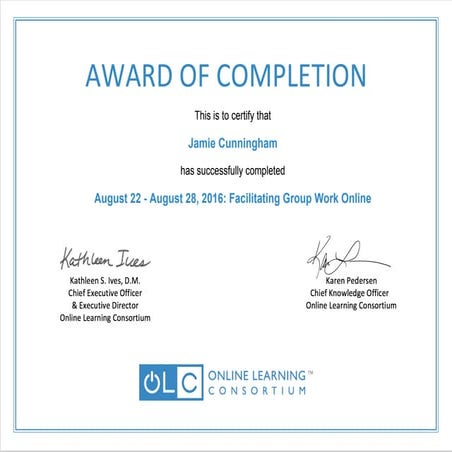 OLC Certification of Completion | PPT