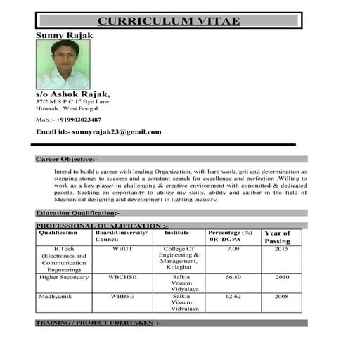 cv sunny | PDF