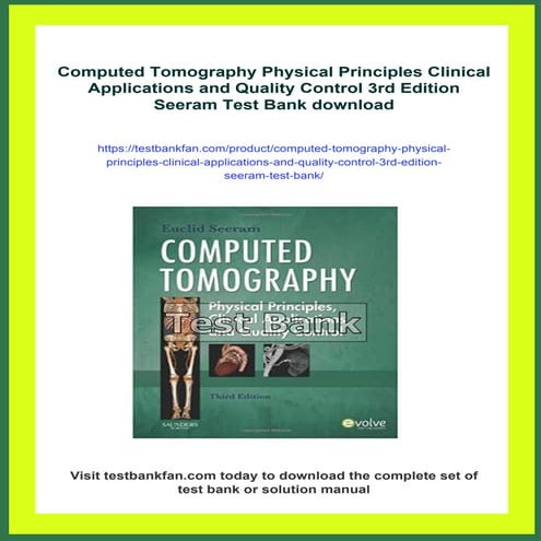 Computed Tomography Physical Principles Clinical Applications and ...