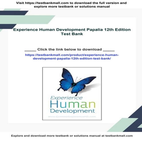 Experience Human Development Papalia 12th Edition Test Bank | PDF