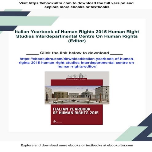 Italian Yearbook of Human Rights 2015 Human Right Studies Interdepartmental Centre On Human ...