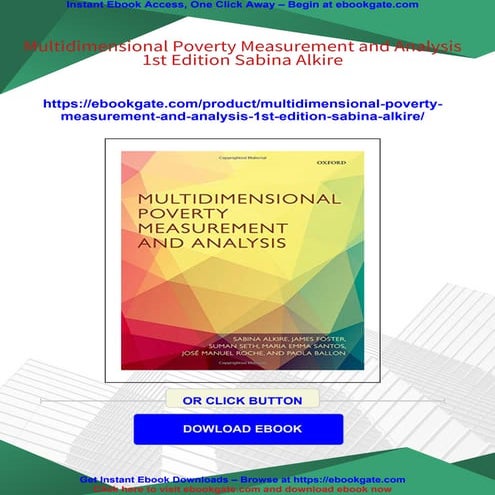 Multidimensional Poverty Measurement and Analysis 1st Edition Sabina ...