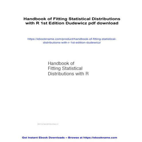 Handbook of Fitting Statistical Distributions with R 1st Edition ...