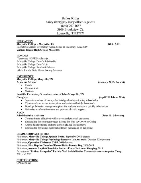 Maria Resume 2016 (with template) | PDF