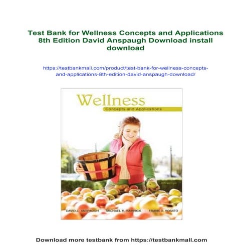 Test Bank for Wellness Concepts and Applications 8th Edition David ...
