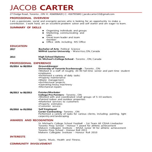 Jacob Carter Resume 3 | PDF