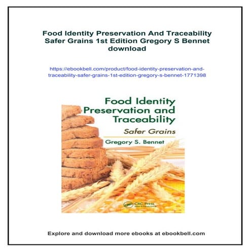 Food Identity Preservation And Traceability Safer Grains 1st Edition ...