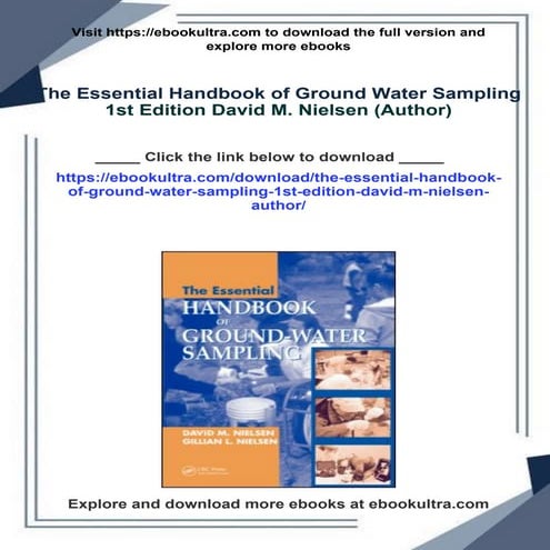 The Essential Handbook of Ground Water Sampling 1st Edition David M. Nielsen (Author) | PDF