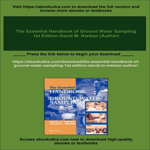 The Essential Handbook of Ground Water Sampling 1st Edition David M ...