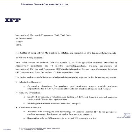 Reference letter IFF | PDF
