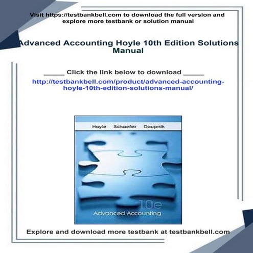 Download full Advanced Accounting Hoyle 10th Edition Solutions Manual all chapters | PDF