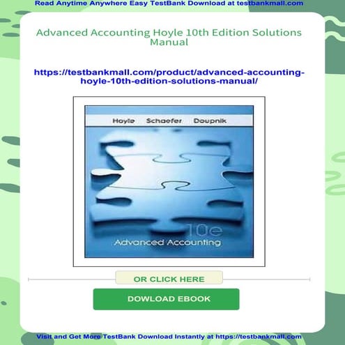 Advanced Accounting Hoyle 10th Edition Solutions Manual | PDF