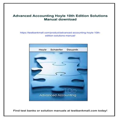 Advanced Accounting Hoyle 10th Edition Solutions Manual | PDF