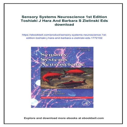 Sensory Systems Neuroscience 1st Edition Toshiaki J Hara And Barbara S ...