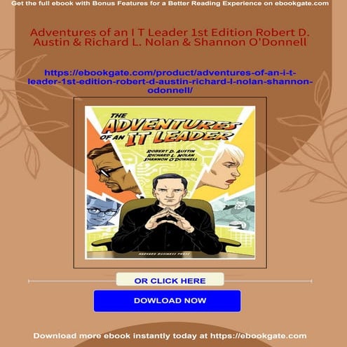 Adventures of an I T Leader 1st Edition Robert D. Austin & Richard L. Nolan & Shannon O'Donnell ...