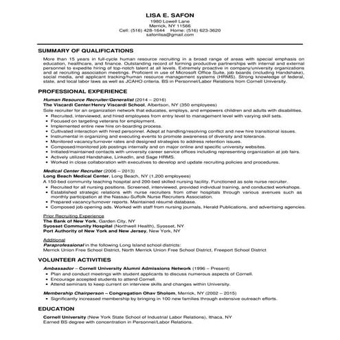 Lisa E. Safon, Resume | PDF