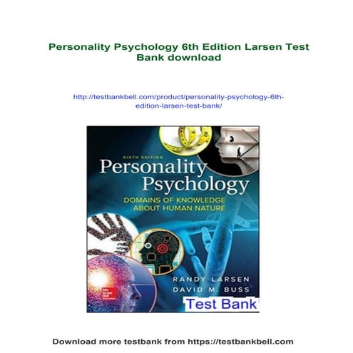 Personality Psychology 6th Edition Larsen Test Bank | PDF