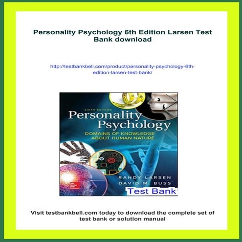 Personality Psychology 6th Edition Larsen Test Bank | PDF