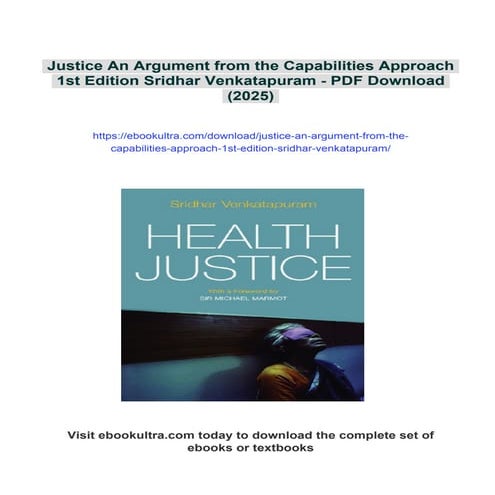 Justice An Argument from the Capabilities Approach 1st Edition Sridhar ...