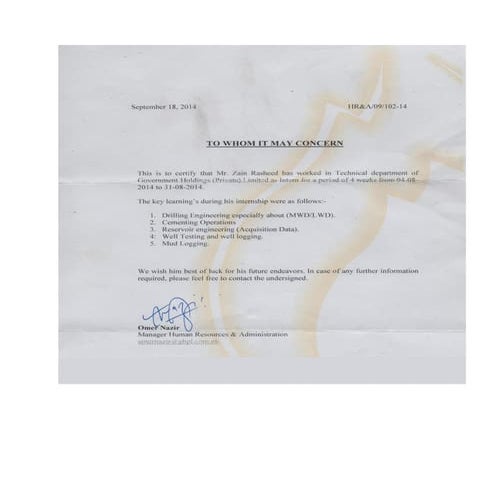 internship certificate | PDF | Undergraduate Education | College Education