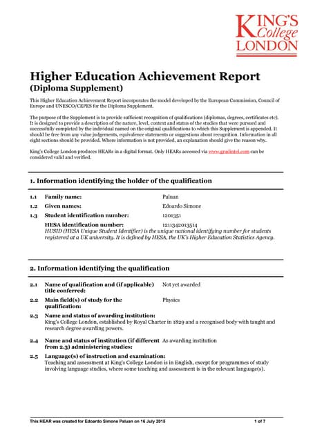 Academic Record NWU | PDF